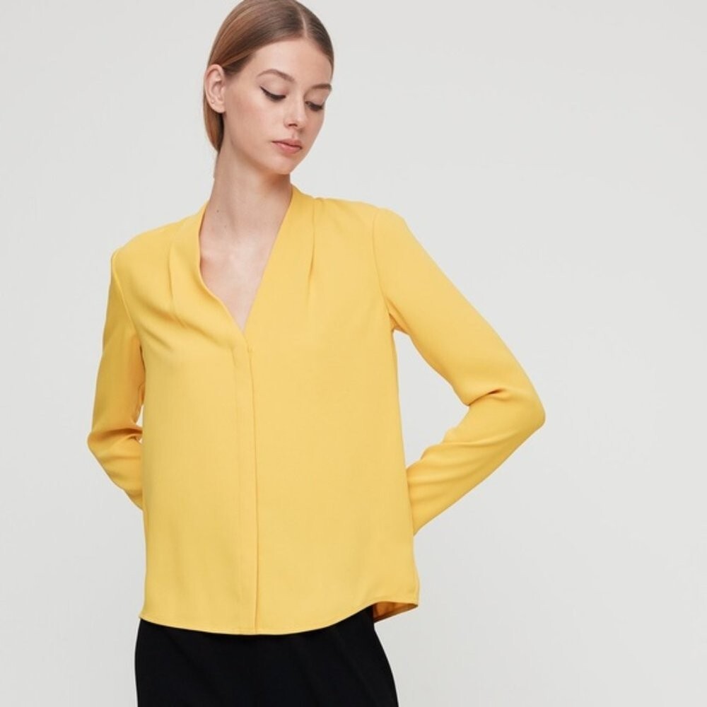 Aritzia Babaton Power Blouse Office Wear Long Sleeve … - Gem