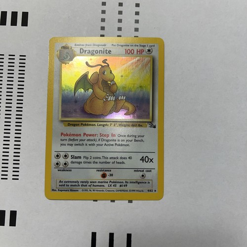 Dragonite Holo RARE 4/62 Pokemon Fossil Set NM | eBay