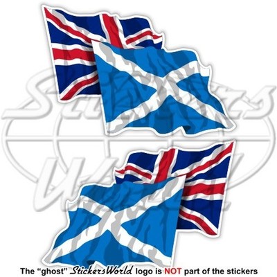 SCOTLAND-UNITED KINGDOM Flying Flag Pair, Union Jack Scottish 75mm ...