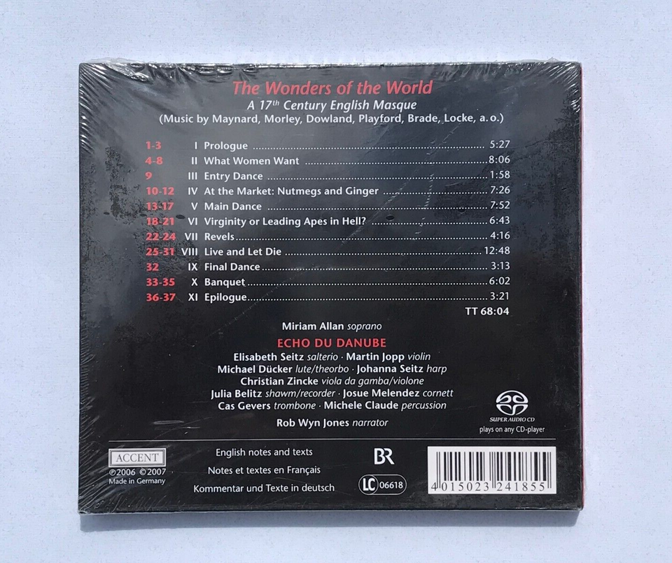 The Wonders of the World - An 17th Century English Masque (SACD ...