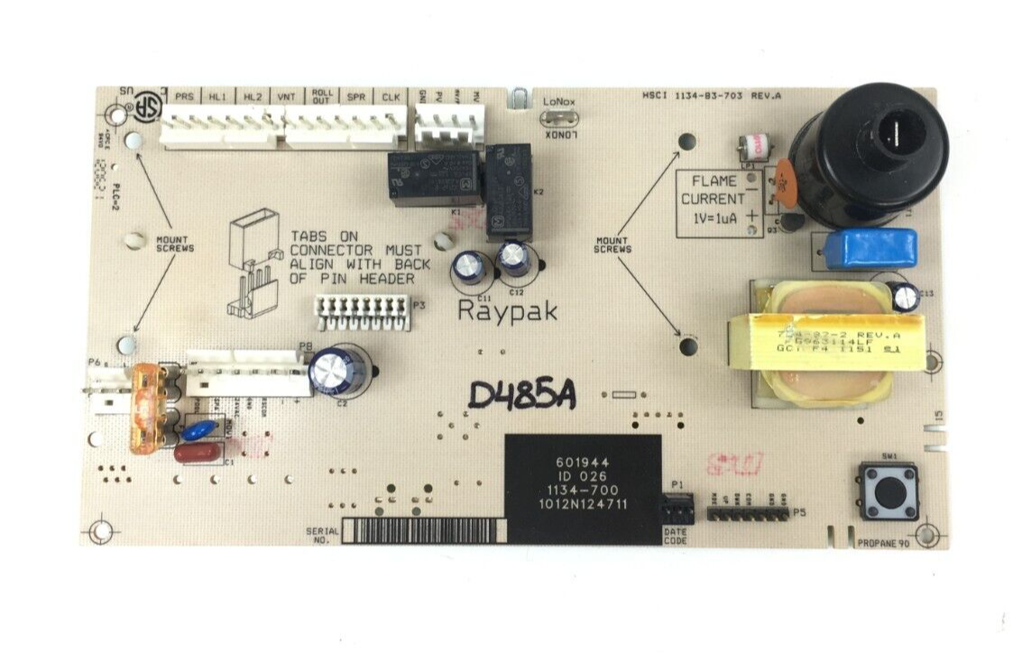 Raypak 601944 Pool/Spa Heater PCB Control Circuit Board 1134-700 ...