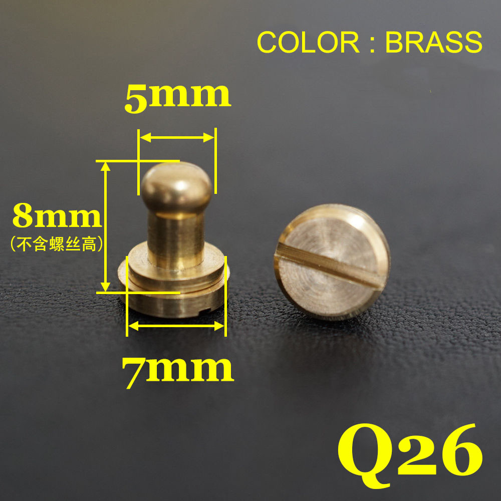 10pcs 5mm Stud Screw Round Head Solid Brass Nail Rivet Button ...