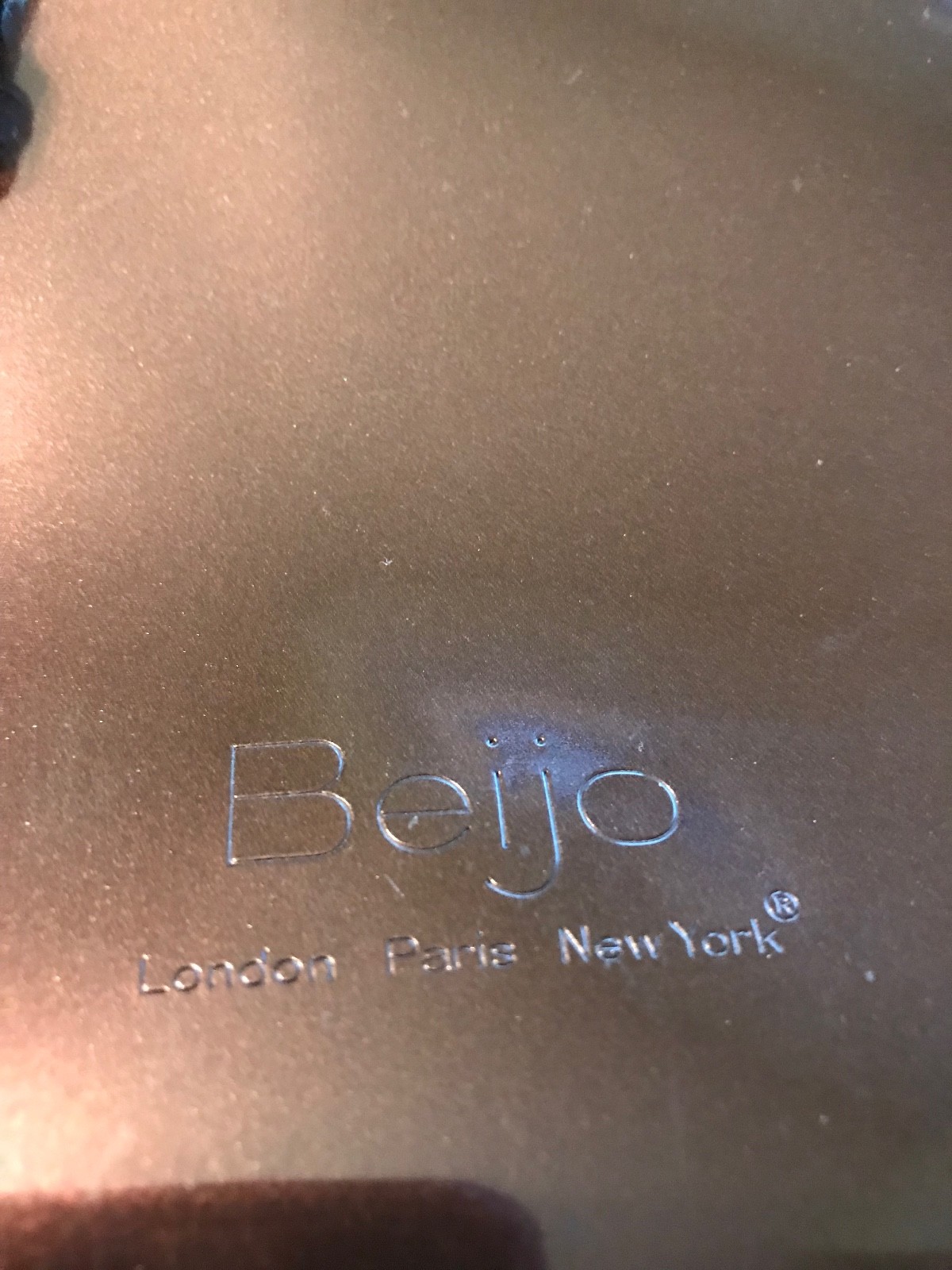 BEIJO Shiny Chocolate Brown, Tan Trim Dual-Handle Shoulder Bag Medium ...