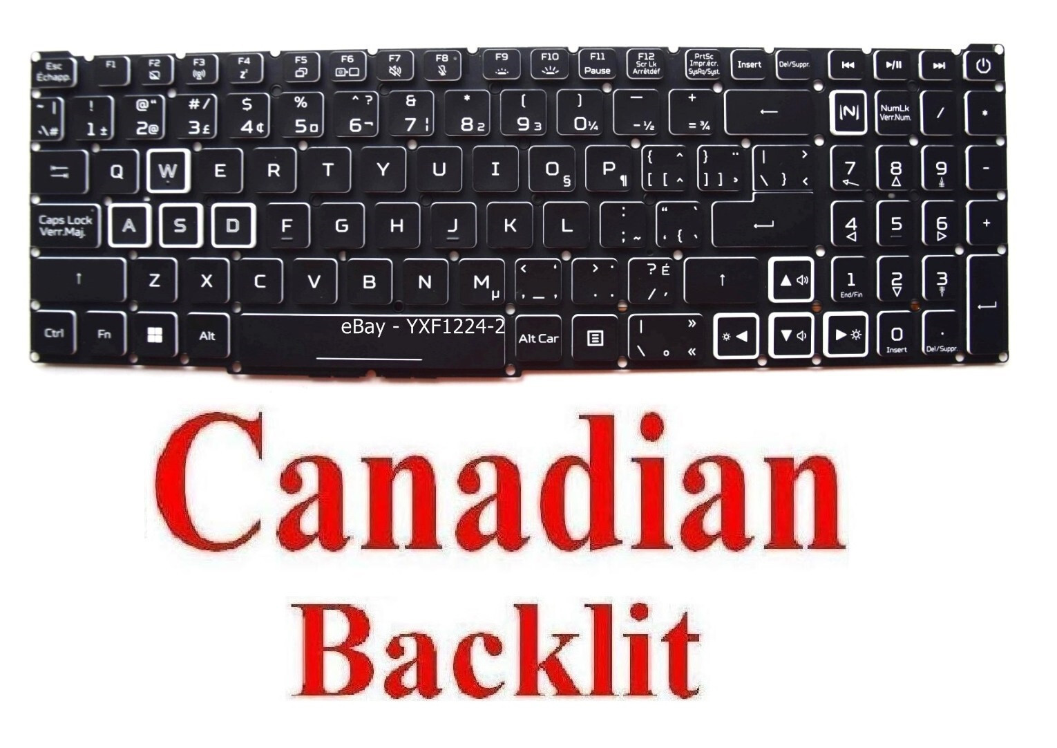 Keyboard for Acer Nitro 5 AN515-58-78CT AN515-58-52ED N22C1 - CA ...