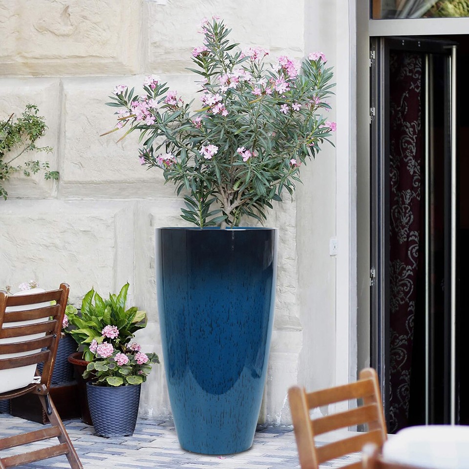 2 Pack 21" Tall Planters Sturdy Plant Flower Tree Pots for Indoor ...