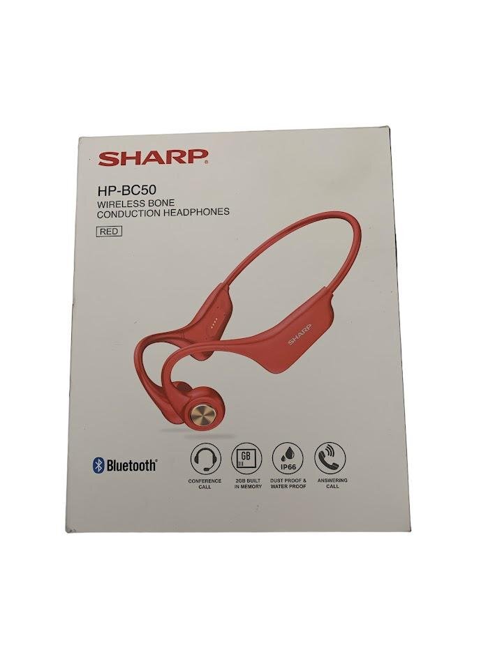 Sharp HB-BC50 Wireless Bone Conduction Bluetooth Headphones Red for ...
