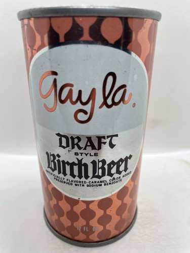 GAYLA DRAFT STYLE BIRCH BEER FLAT TOP SODA CAN - 12 FL., OZ., - SKOKIE ...