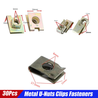 30 Pcs 3 Kinds U-Type Metal Clips Kit for Car Door Panel Roof Lining ...