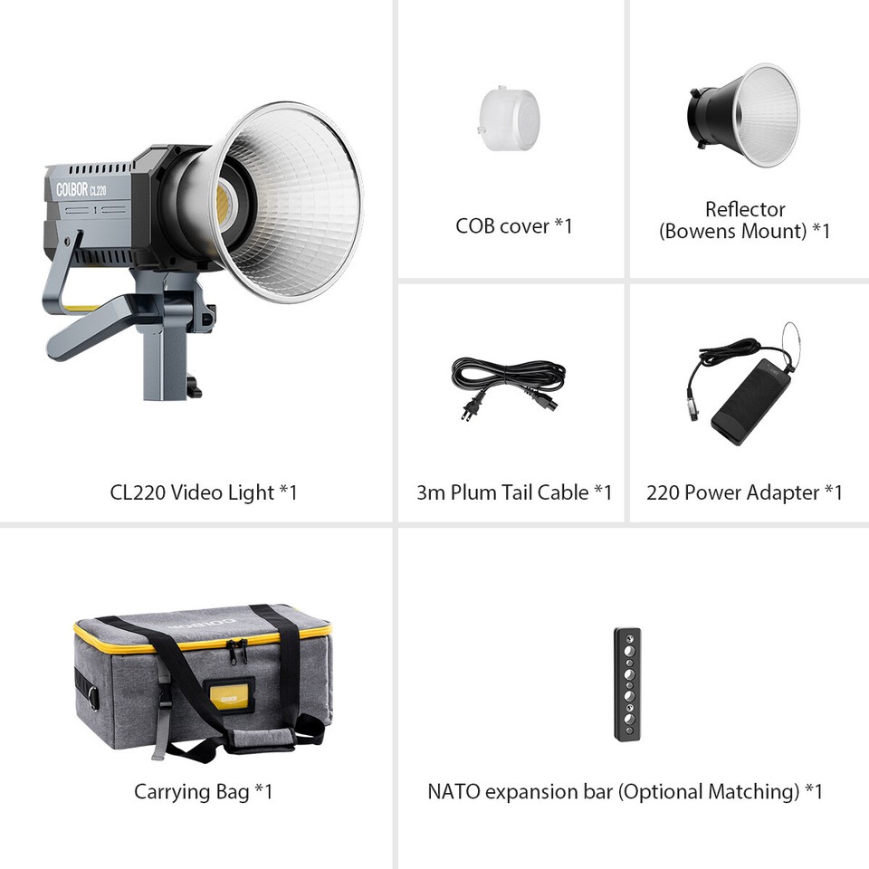 COLBOR CL220 LED Video Light 220W 2700K-6500K Continuous lighting US ...