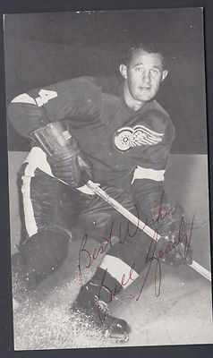Bill Gadsby Autographed Vintage 3x5 B/W Red Wings Photo Postcard PSA ...