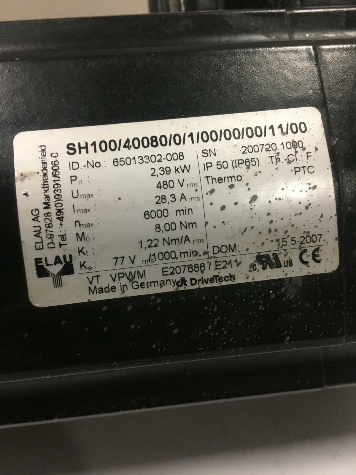 SCHNEIDER ELECTRIC SERVO MOTOR SH100/40080/0/1/00/00/00/11/00 | eBay