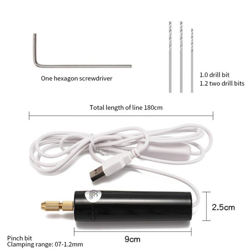 Mini Electric Hand Drill USB Jewelry Drill Set DIY Jewelry Craft Making ...