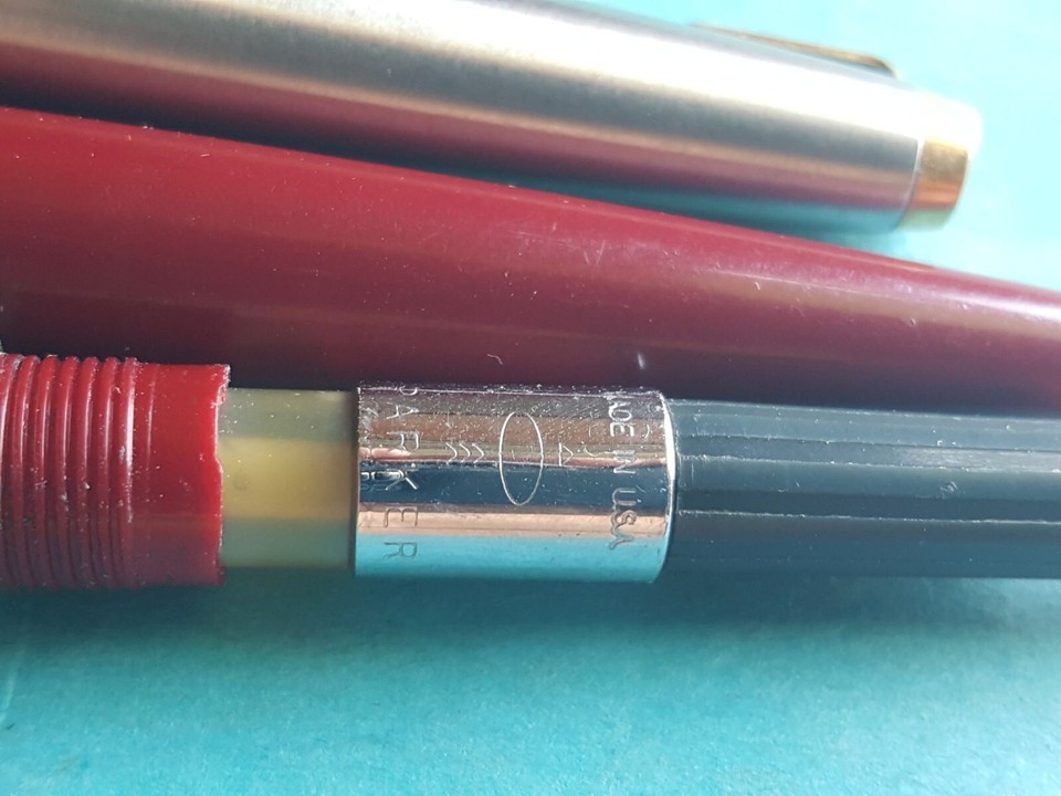 PARKER 45 VINTAGE FOUNTAIN PEN ,CONVERTER BORDO/SILVER TONE,GOLD CLIP ...