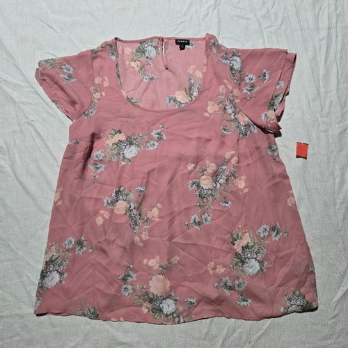 TORRID Flowy Lightweight Floral Flower Sheer Top Shirt Career Pink ...