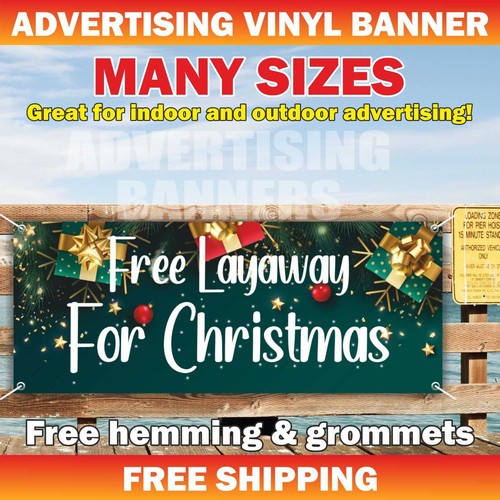 Free Layaway For Christmas Advertising Banner Vinyl Mesh Sign Merry ...