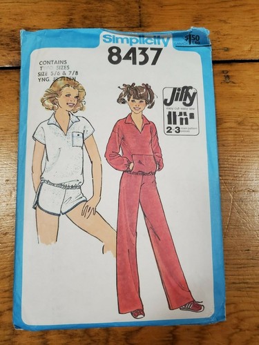 VINTAGE SIMPLICITY TEEN PULLOVER TOP SHORTS PATTERN 8437 SIZE 8 FREE ...
