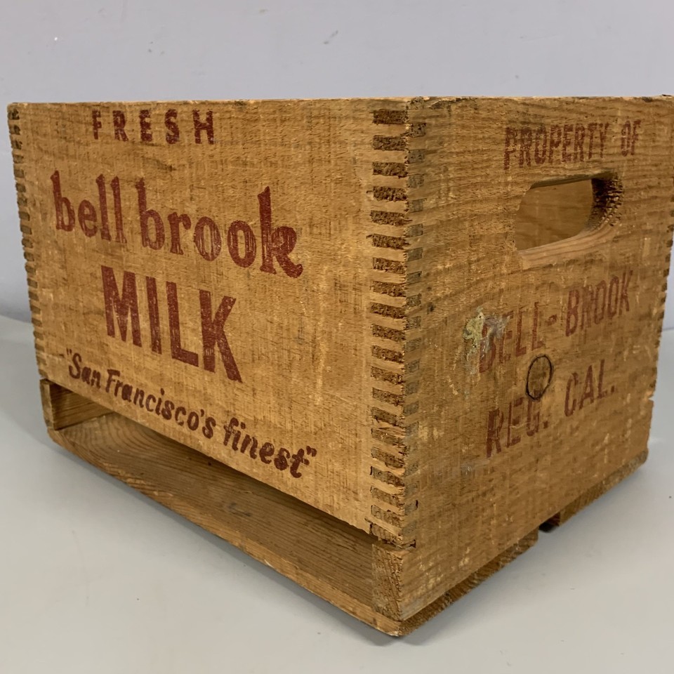 Vintage Fresh Bell Brooke Milk Wooden Crate San Francisco's Finest ...