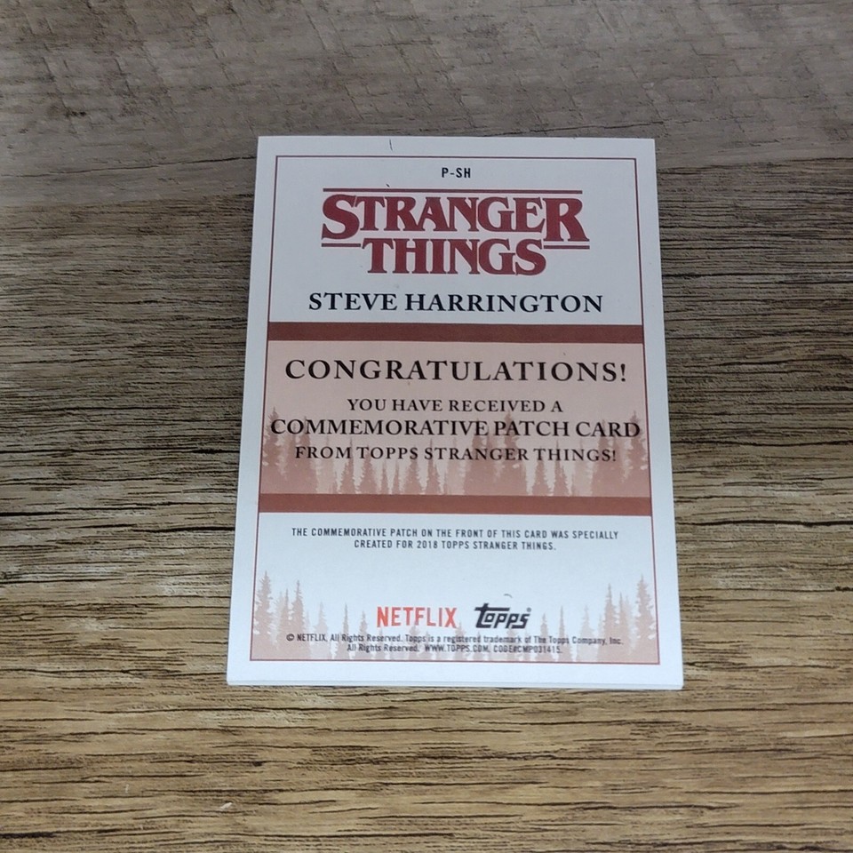 Topps Stranger Things Season One P-SH Steve Harrington Commemorative ...