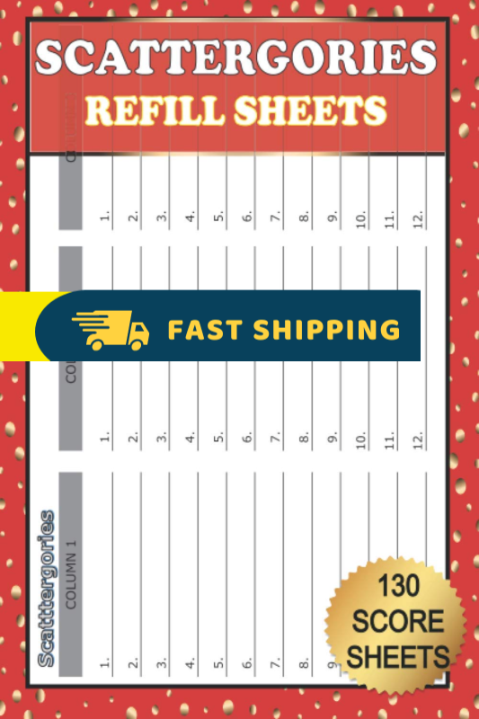 Scattergories Refill Sheets Handy Size 130 Pages Scattergories Board ...