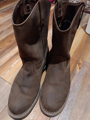 Mens Boone & Crockett Brown Suede Leather Boots 9.5 Wide Soft Toe | eBay