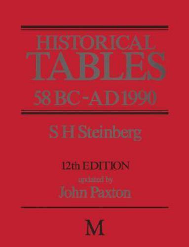 Historical Tables 58 BC Ad 1990 by S. H. Steinberg (1991, Trade ...