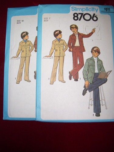 🌺UNCIRCULATED 1978 SIMPLICITY #8706 - BOYS RETRO JACKET & PANTS PATTERN ...