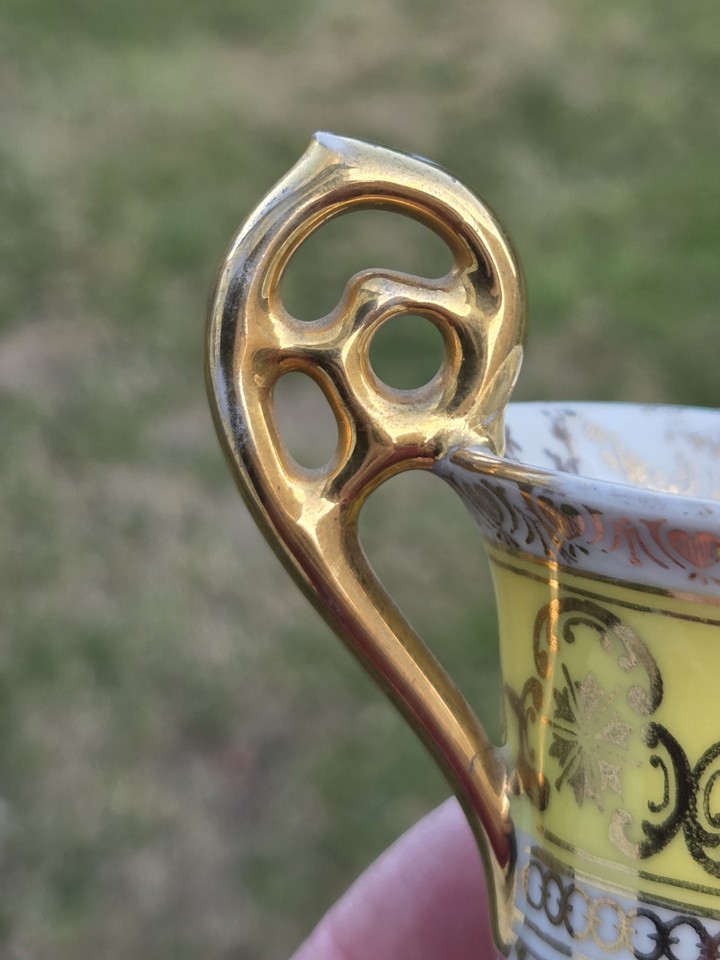 Antique Royal Vienna Cherub Putty Cupid Cup and Saucer (Beehive) Yellow ...