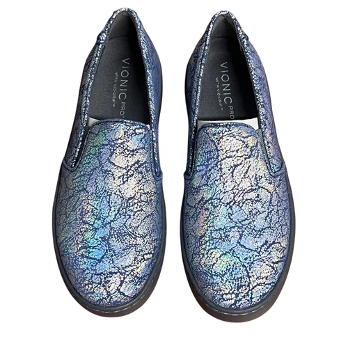 Vionic Avery Pro Metallic Iridescent Slip On Slip Resistant Shoes Size ...