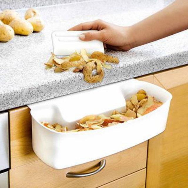 Kitchen Scraps Bin Over Door Peels and CUTTINGS Chopping Board No Mess ...