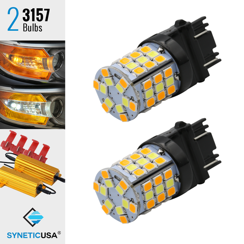 3157/3457 Type-1 Switchback White-Yellow LED Turn Signal Light Bulbs w ...