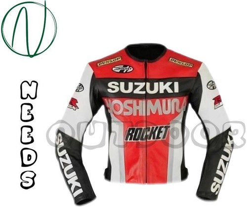 SUZUKI YOSHIMURA LEATHER RACING JACKET ARMOR PROTECTED CE APPROVED MEN ...