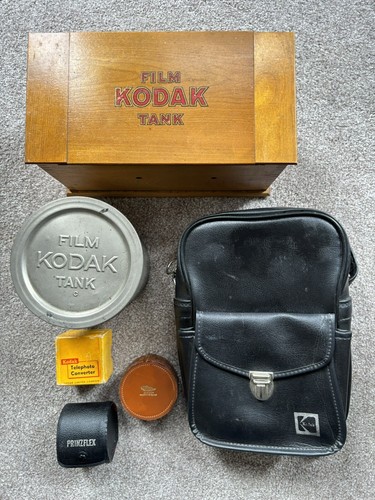 Kodak Wood & Metal Developing Film Tanks Camera Bag Telephoto Converter ...