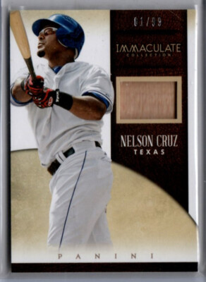 2014 Panini Immaculate Collection Baseball Nelson Cruz BAT RANGERS 61/ ...