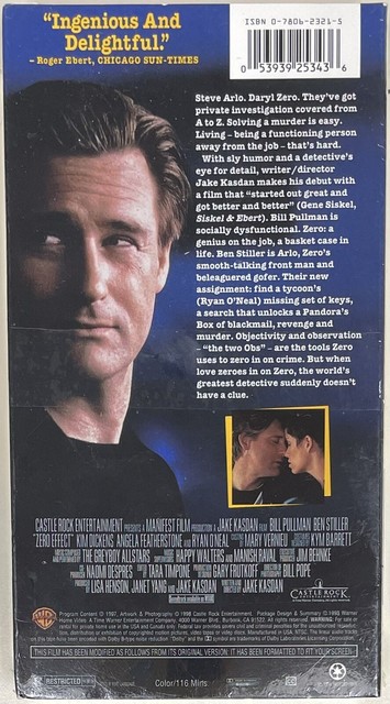 Zero Effect (VHS, 1998) for sale online | eBay