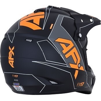 AFX FX-17 Helmet Offroad ATV Dirt Bike -Aced Matte Black/Orange Adult ...