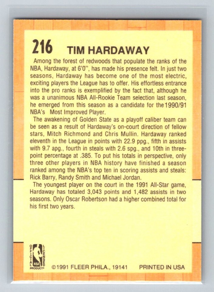 1991-92 Fleer All Star Team #216 Tim Hardaway Golden State Warriors | eBay