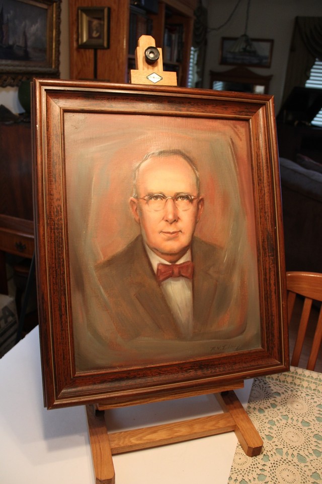 Richard Vanderfold Ellery (American 1909-1993) Portrait, Oil on Canvas ...