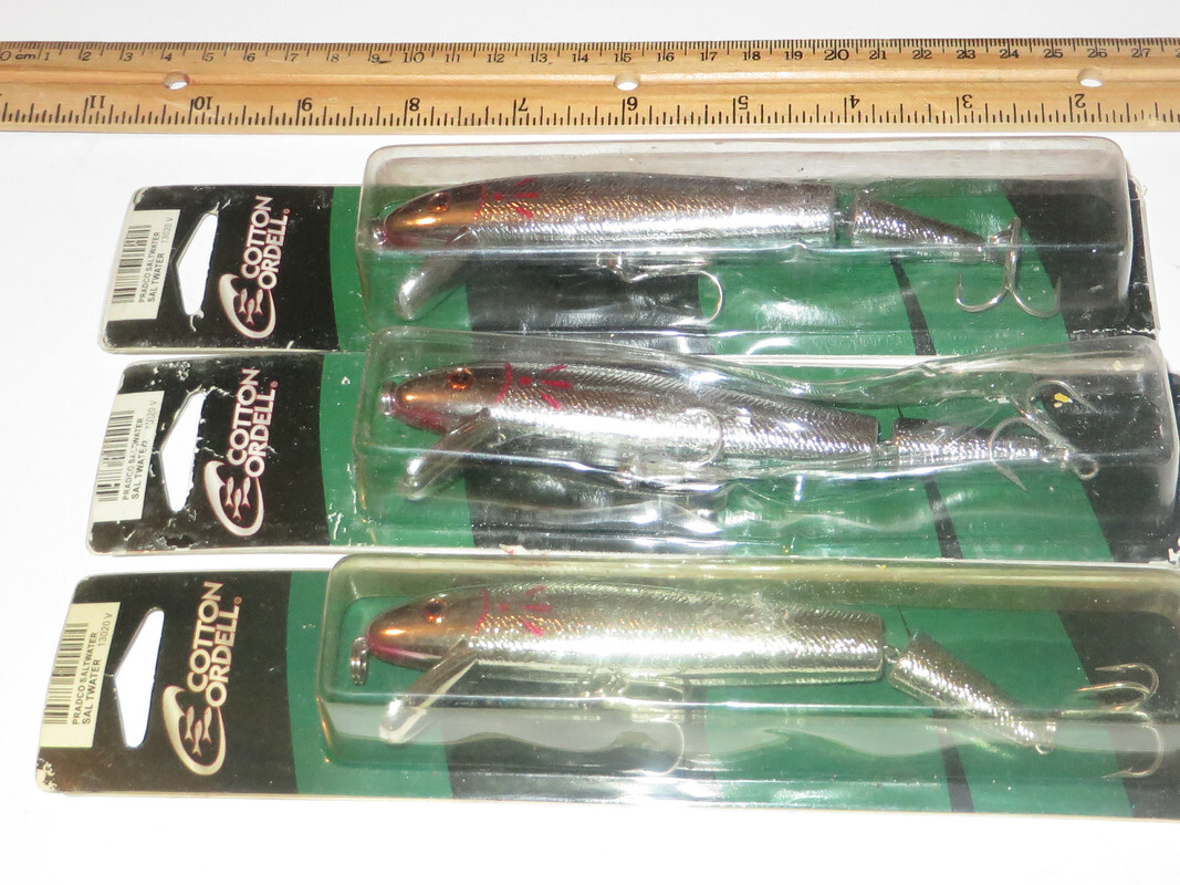 Lot of 3 Cordell Red Fin Redfin Jointed Minnow Lures Silver | eBay