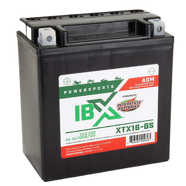 Interstate Batteries YTX16-BS 12V 14Ah ATV/Motorcycle/Scooter ...