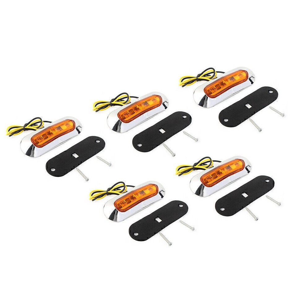 5pc 4 LED Side Clearance Marker Light For Car Truck Trailer Pickup 12 ...