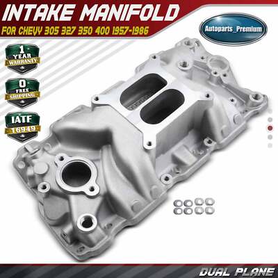Dual Plane High Rise Intake Manifold for Chevy SBC V8 305 327 350 400 ...