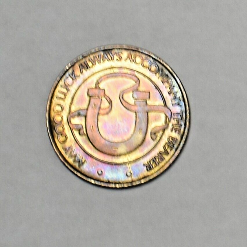 Vintage American Flag American Bald Eagle Good Luck Brass Token Rainbow ...
