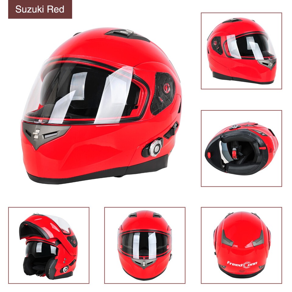 Martian Motorcycle Modular Full Face Dual Visor Helmet with Bluetooth ...