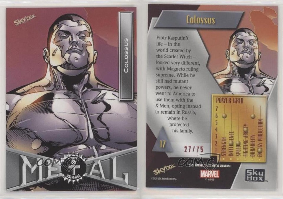 2020 Upper Deck Marvel X-Men Metal Universe Pink 27/75 Colossus #17 ...