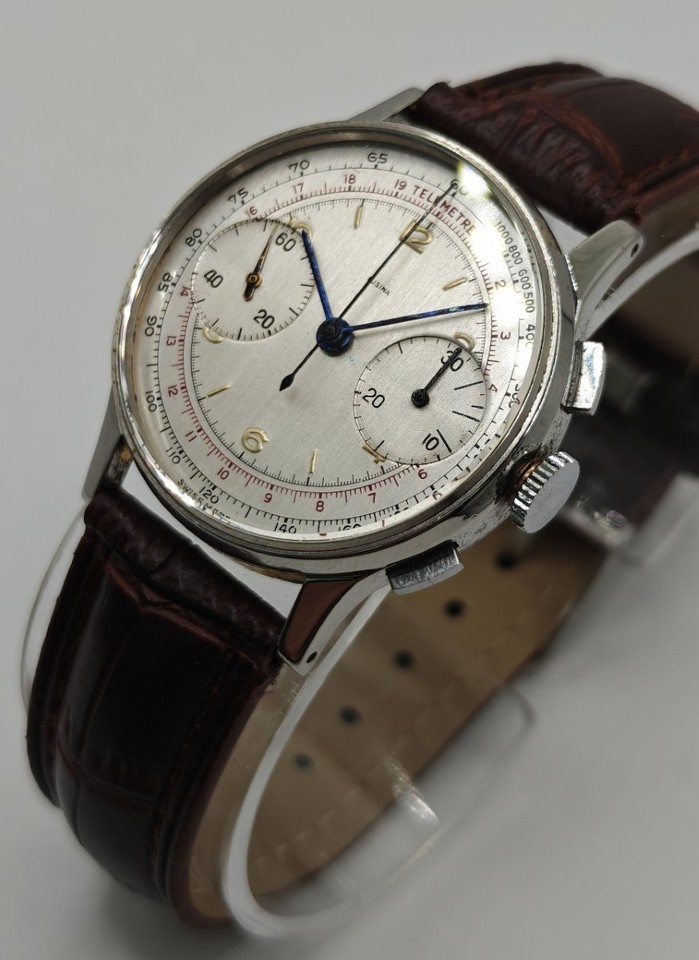 Vintage 1950’s Lusina chronograph Valjoux 23 Swiss watch (only one for ...