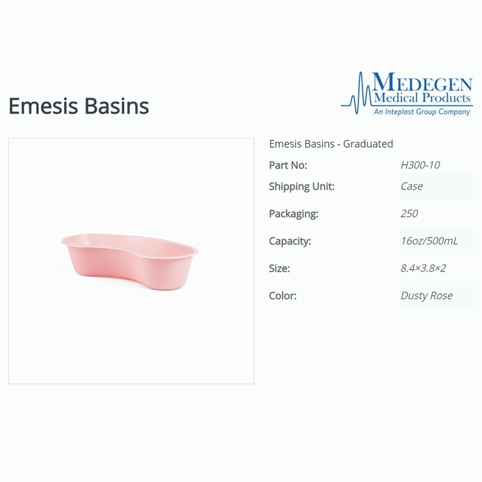 500cc Kidney-Shaped Emesis Basin – Disposable, 5-Pack | eBay