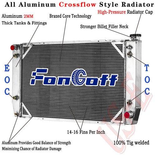 CU1696 4 Row Aluminum Radiator For 1988-2000 Chevy GMC C/K 2500 3500 7 ...