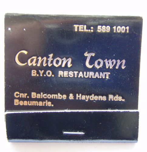 CANTON TOWN BYO RESTAURANT BALCOMBE & HAYDENS BEAUMARIS 5891001 BLACK ...