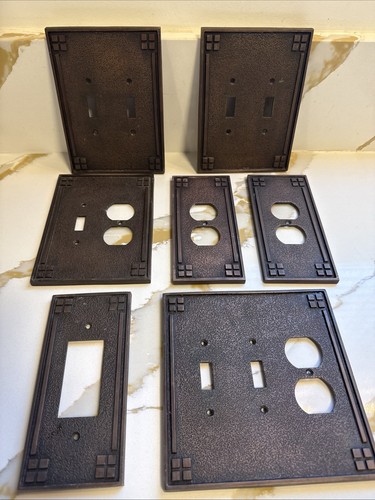 Lot - Art Deco SwitchHits Outlet Switch Plates Covers Brass Rubbed ...