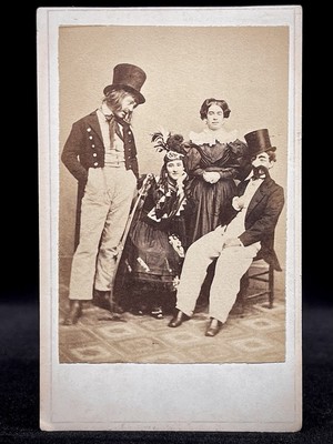RARE CDV - ODD GROUP OF IDENTIFIED THESPIANS CHARACTERS WITH CIVIL WAR ...